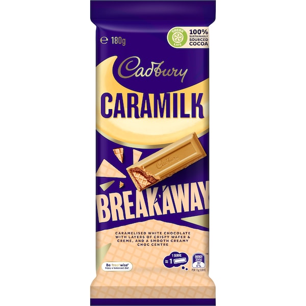 Cadbury Dairy Milk Caramilk Breakaway Block 180g – BulkPantry
