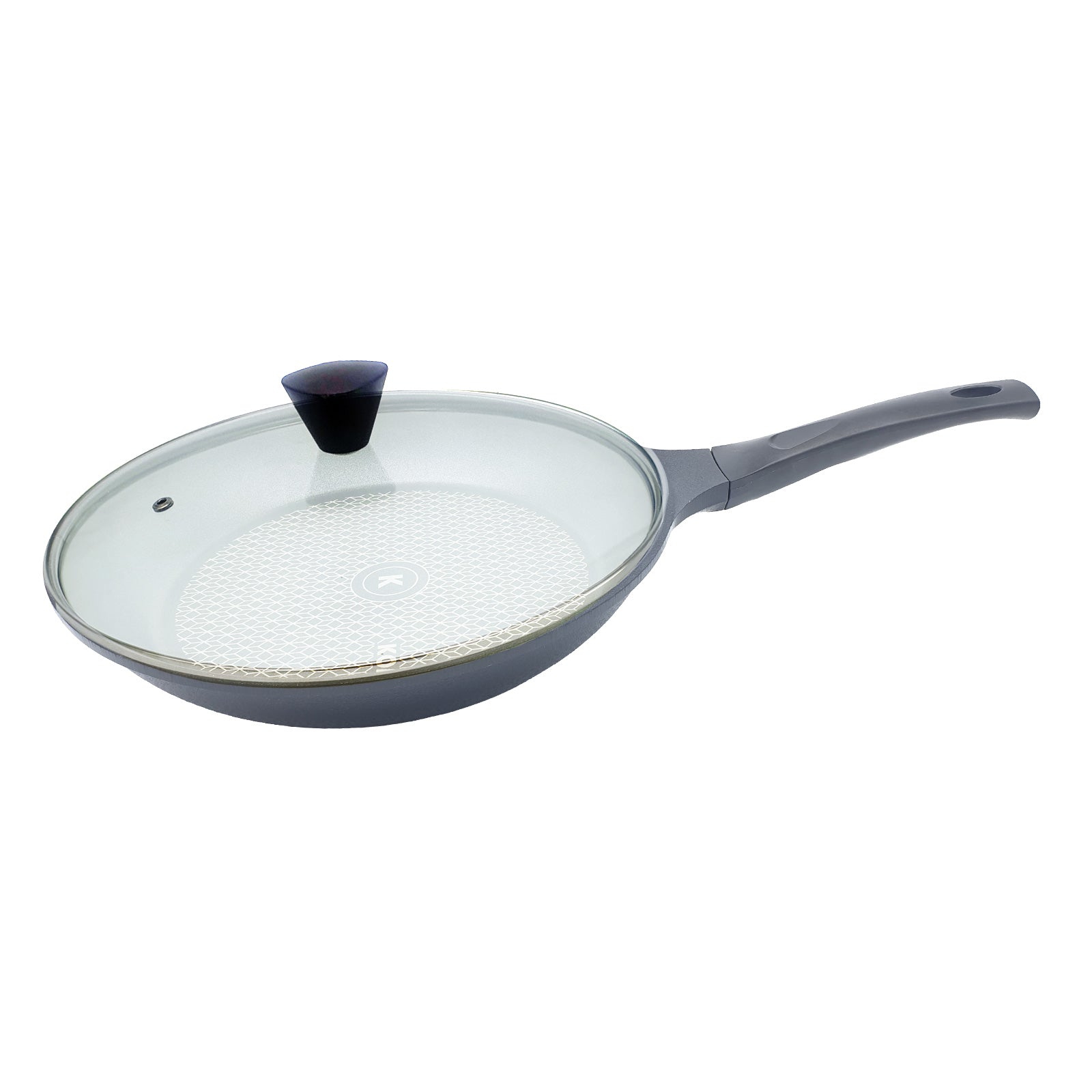 KOMAN Non-Stick Titanium Coating Frying Pan 28cm + Glass Lid – BulkPantry