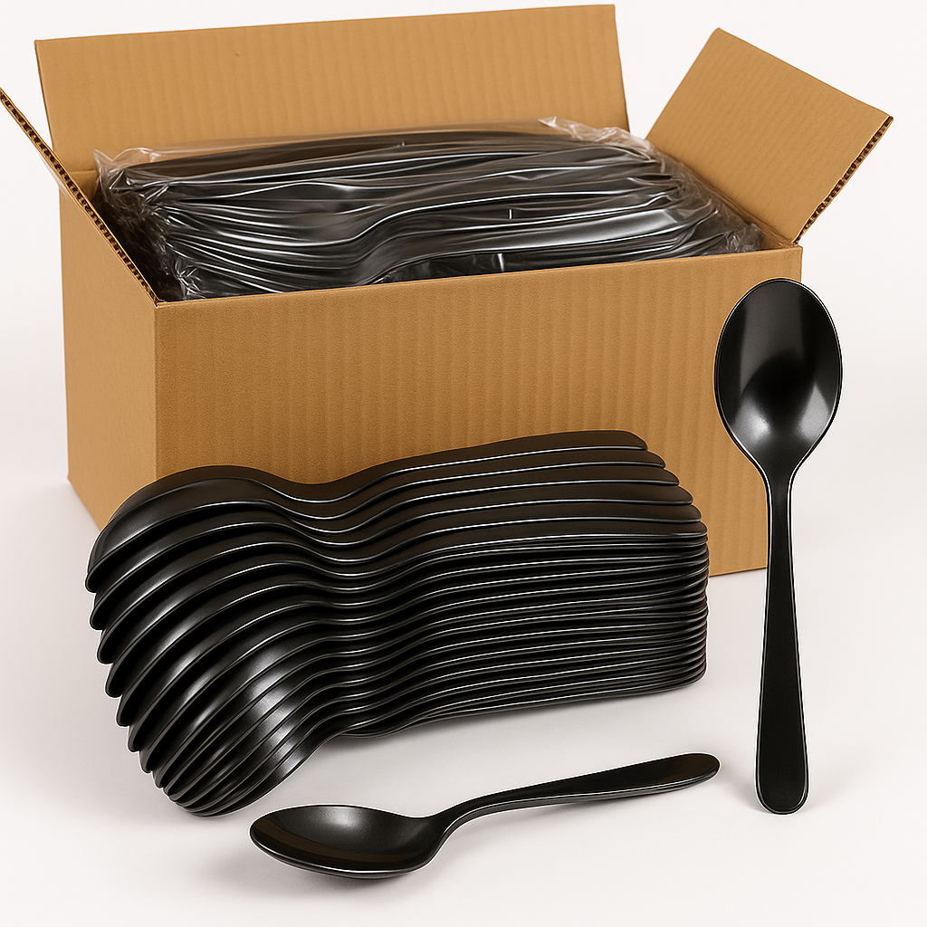 1200x Reusable Plastic Spoons Cutlery Bulk BPA Free Extra Strong - Glo ...
