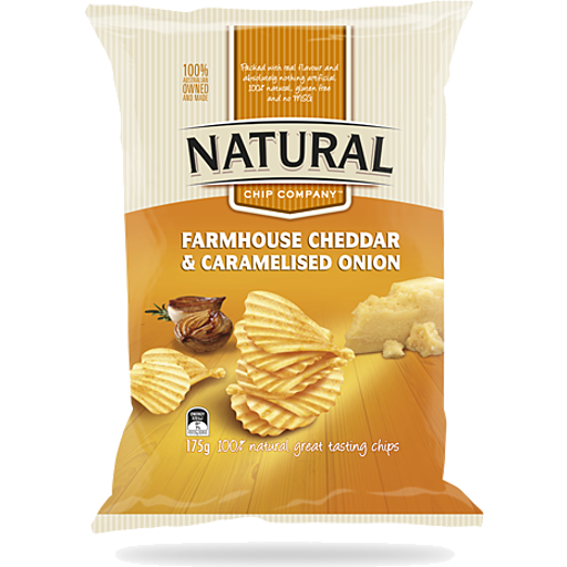 Natural Chips Farmhouse Cheddar & Caramelised Onion 12 X 175G – BulkPantry